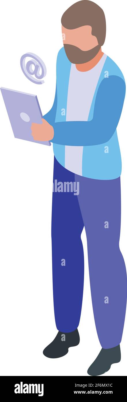 Email interaction icon. Isometric of Email interaction vector icon for ...