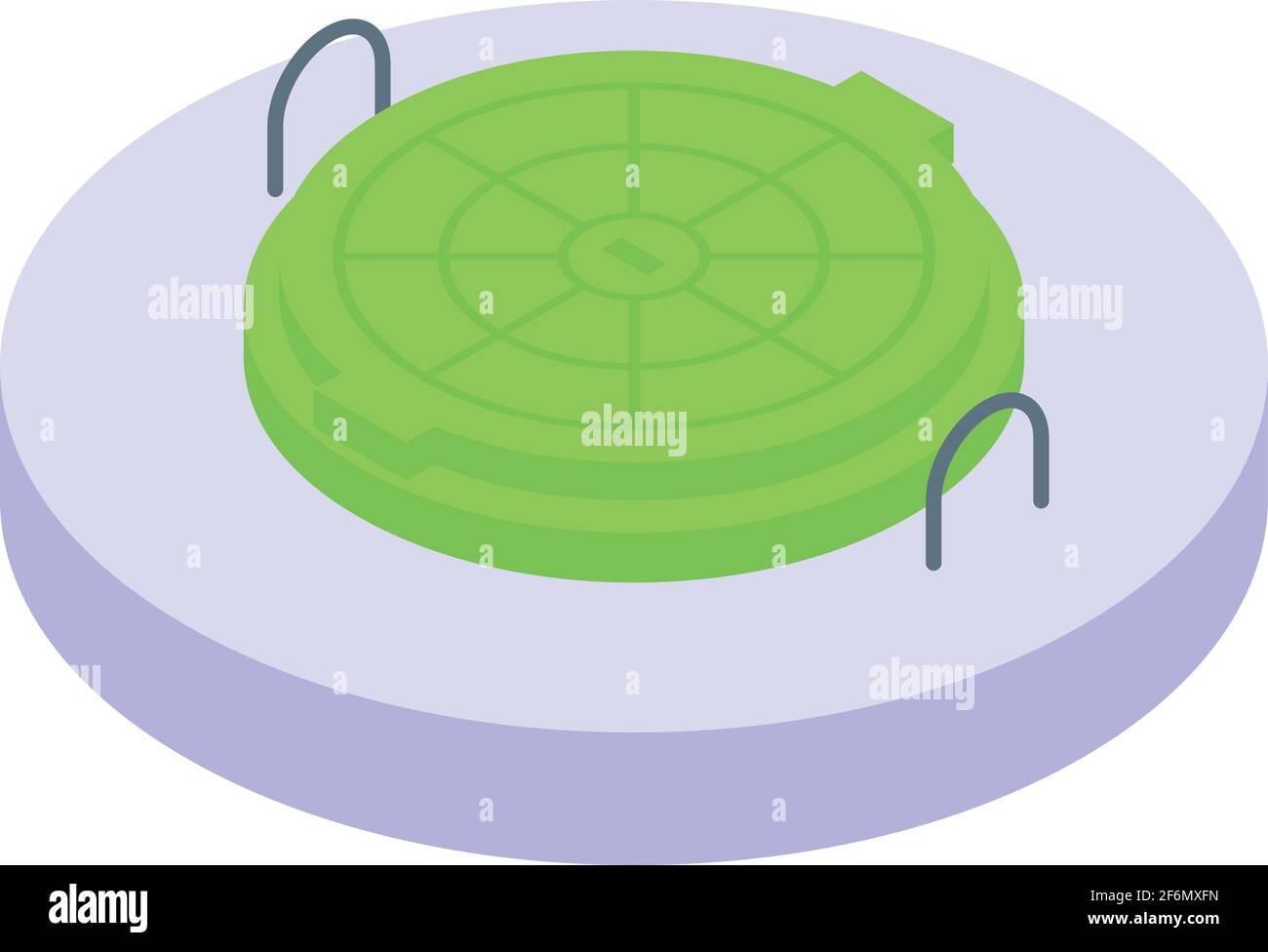 Green manhole icon. Isometric of Green manhole vector icon for web ...