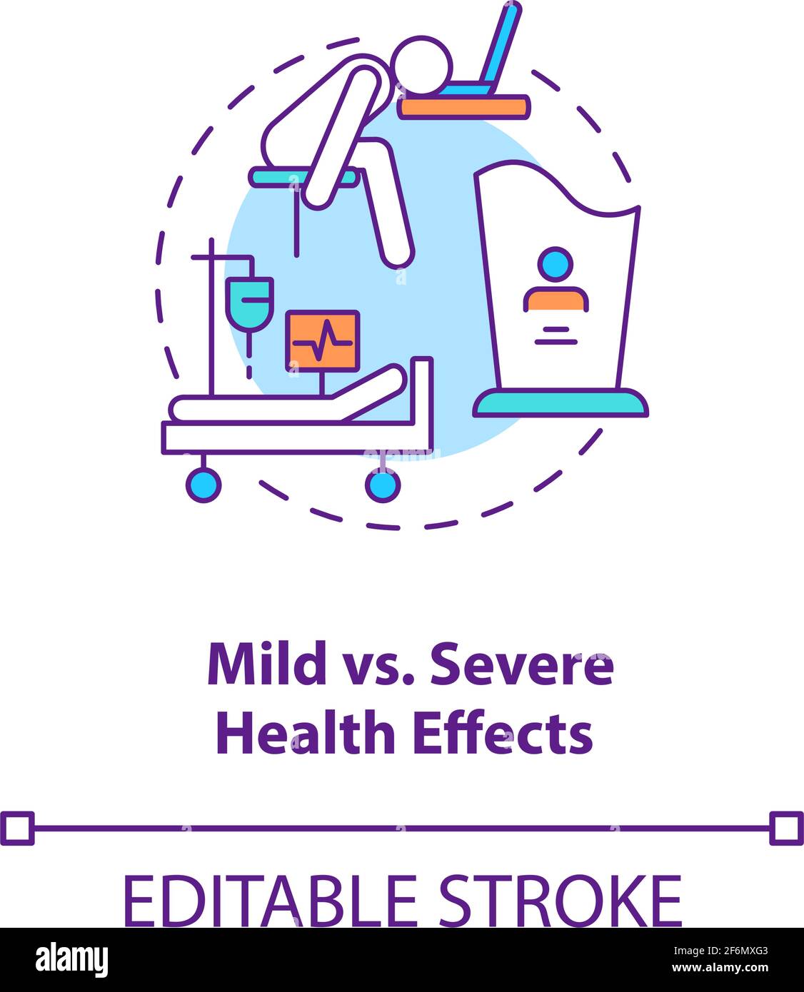 Mild vs severe health effects concept icon Stock Vector Image & Art - Alamy