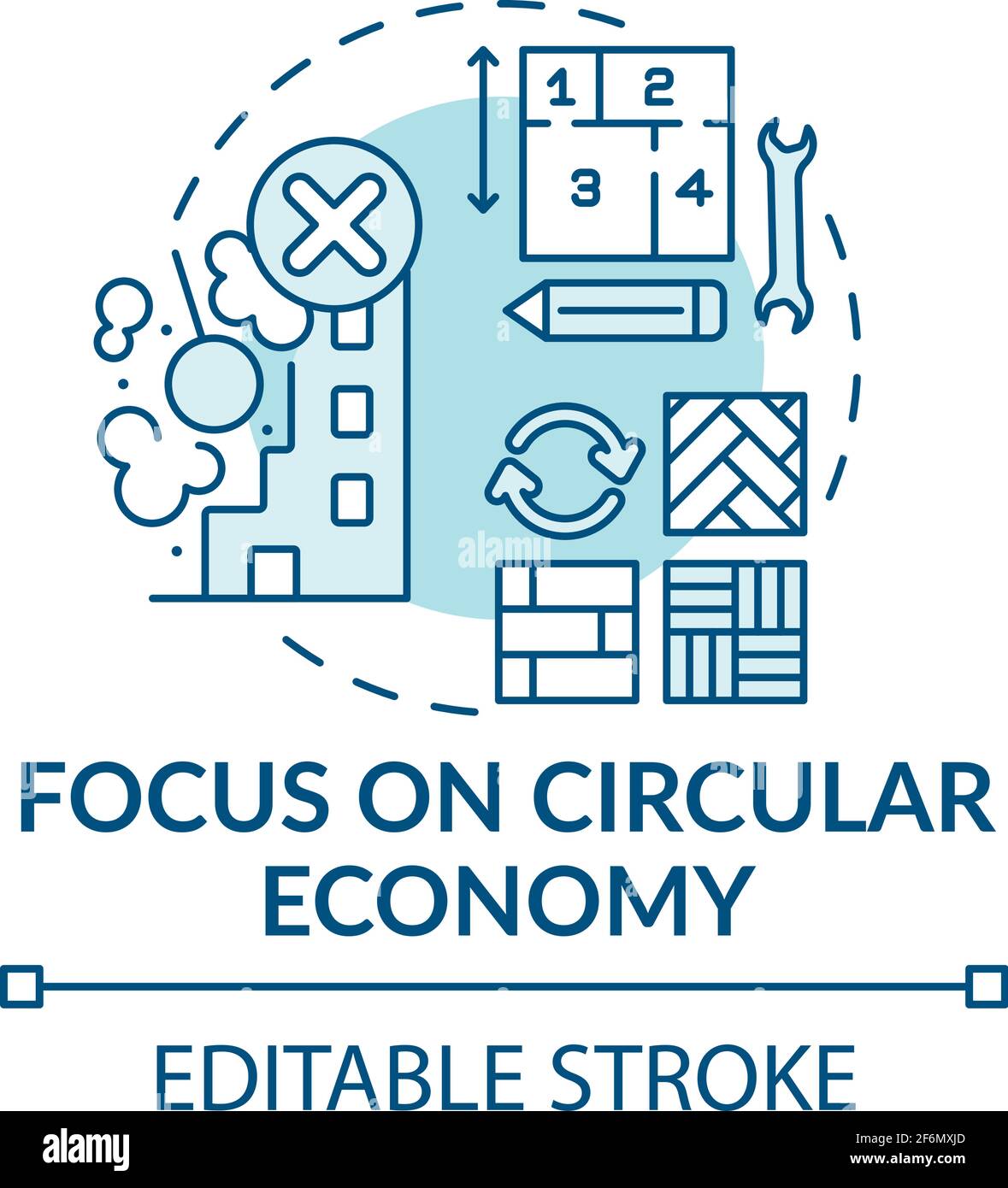 Focusing on circular economy concept icon Stock Vector Image & Art - Alamy