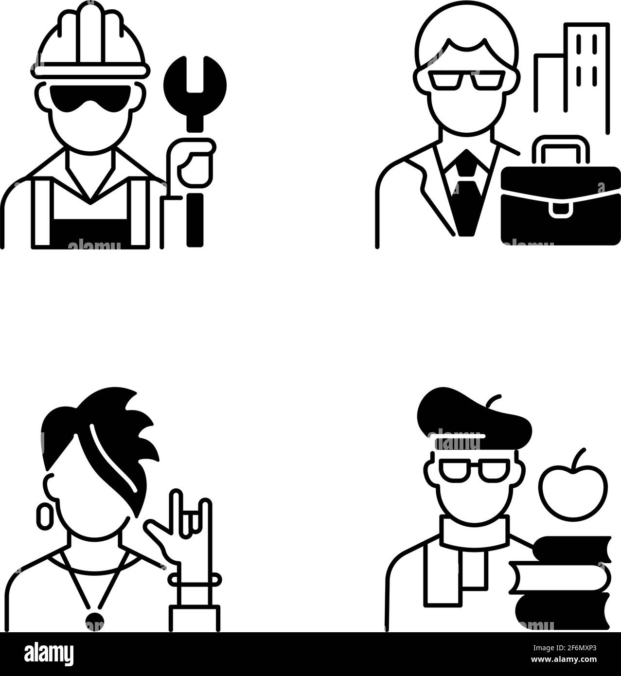 Social classification black linear icons set Stock Vector Image & Art ...