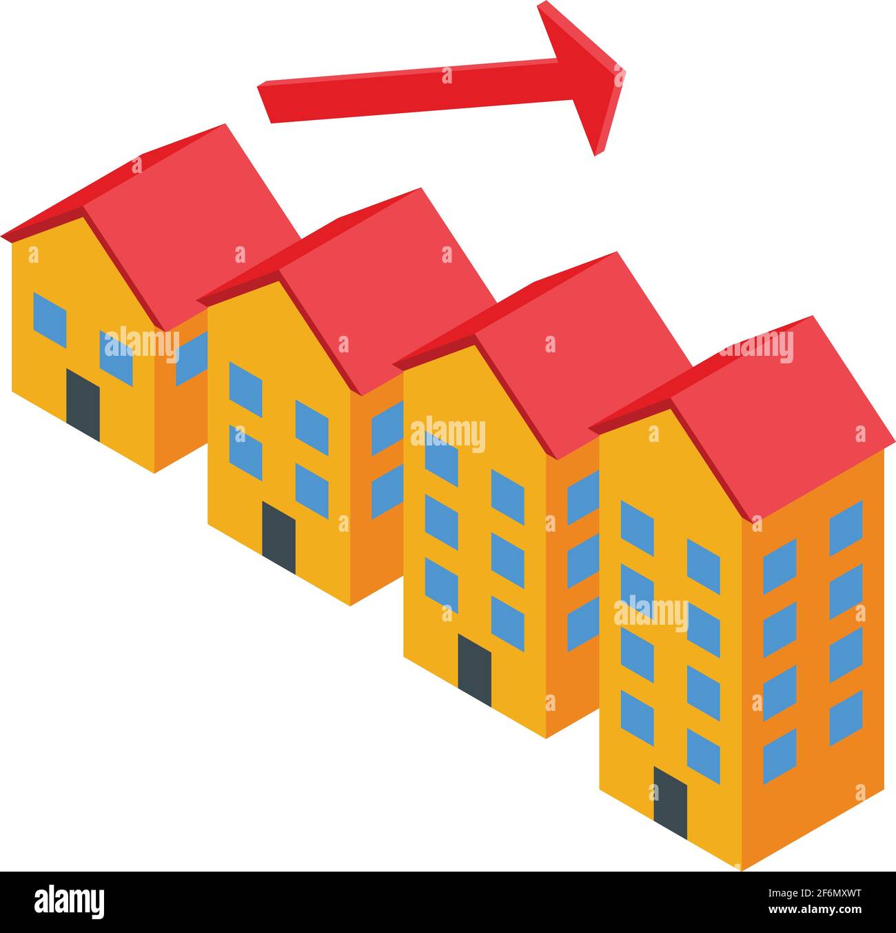 Grow building investments icon. Isometric of Grow building investments ...