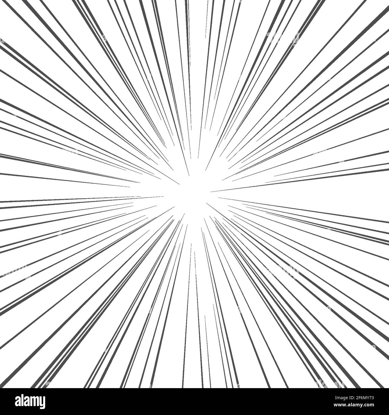 Radial comic speed lines. Cartoon comic backdrop template. Vector ...