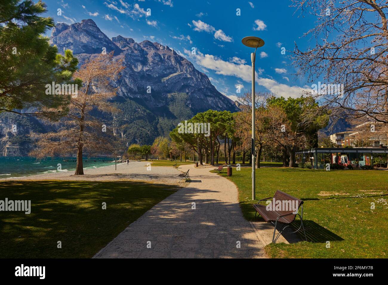 View of the beautiful Lake Garda Asurrounded by mountains, Garda lake ...