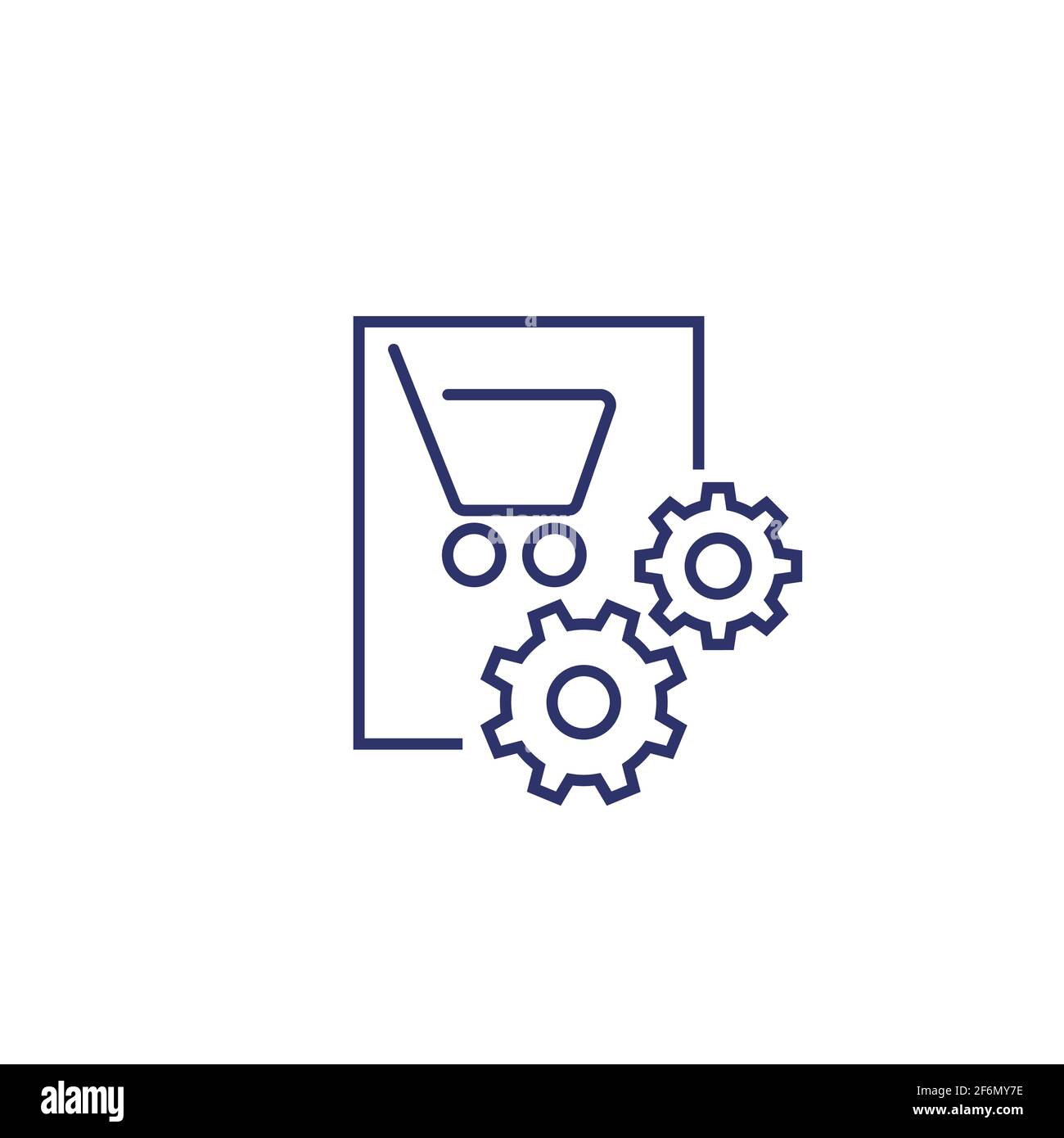 order, purchase processing icon, line vector art Stock Vector Image ...