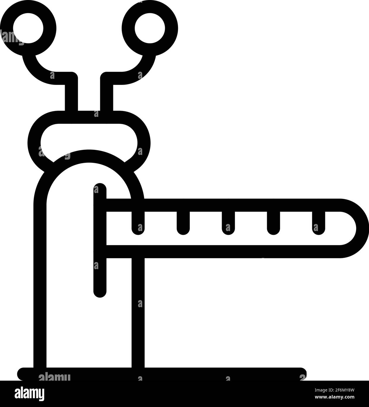 Parking stop barrier icon. Outline parking stop barrier vector icon for ...