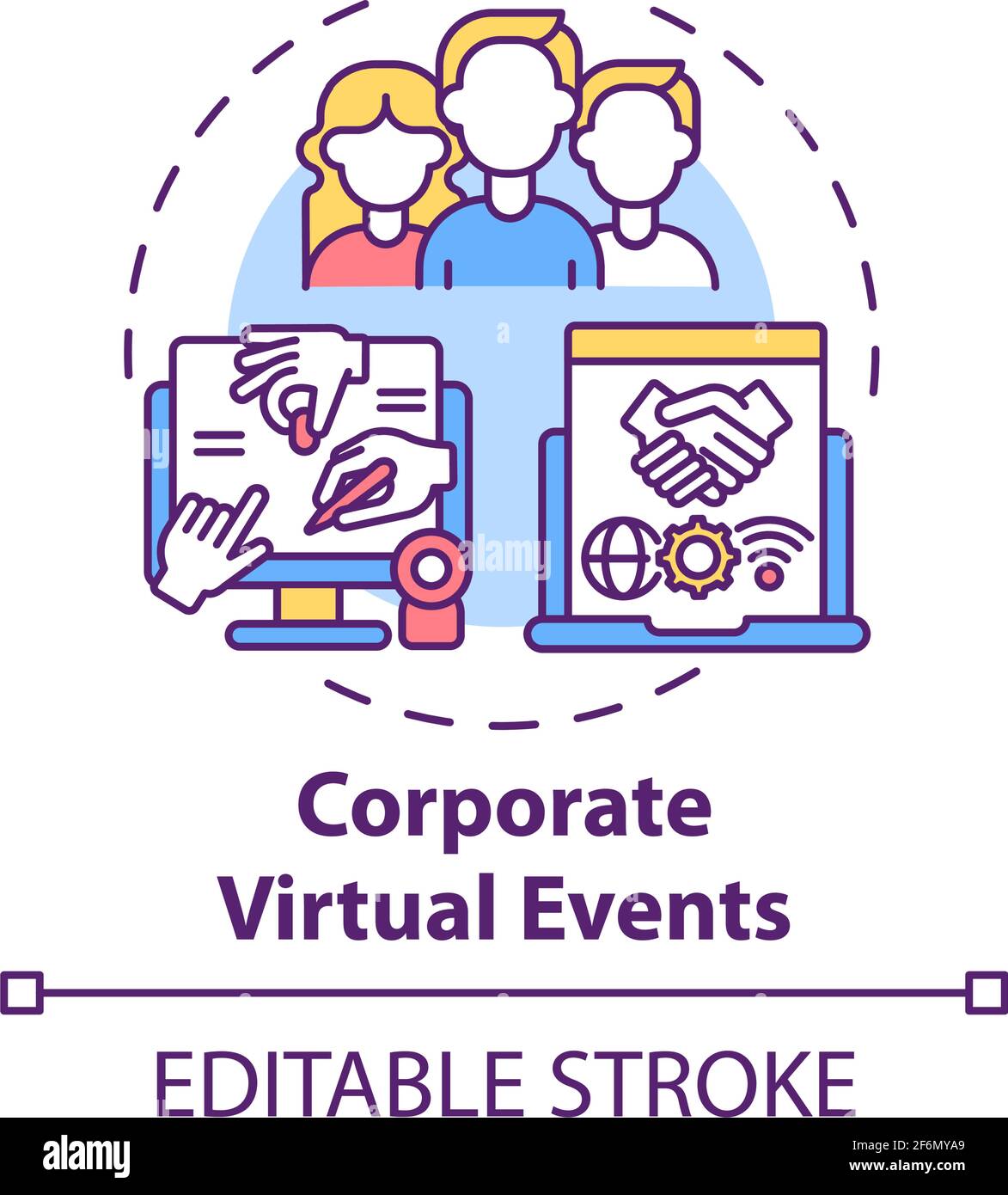 Corporate virtual events concept icon Stock Vector Image & Art - Alamy