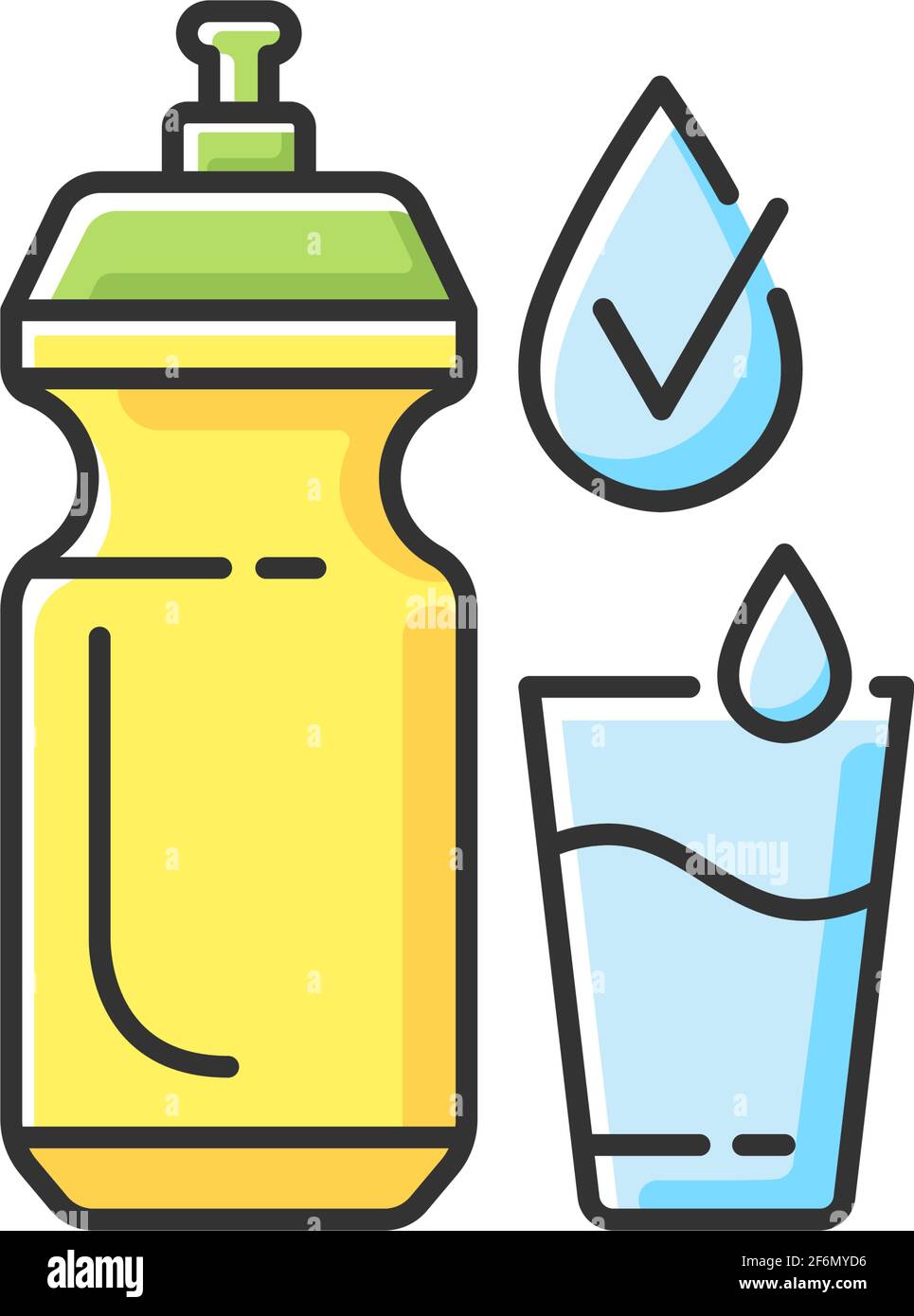 Drinking enough water RGB color icon Stock Vector Image & Art - Alamy