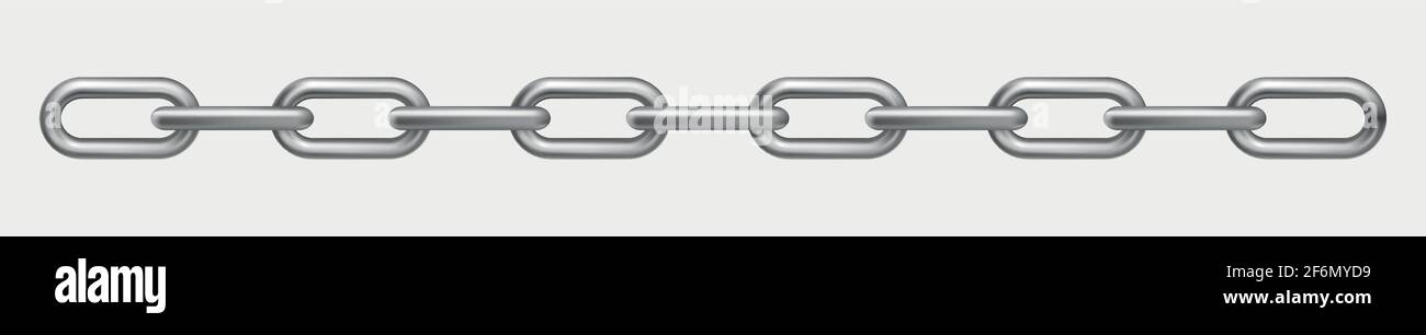 Metal silver chain on white panoramic background - Vector illustration ...