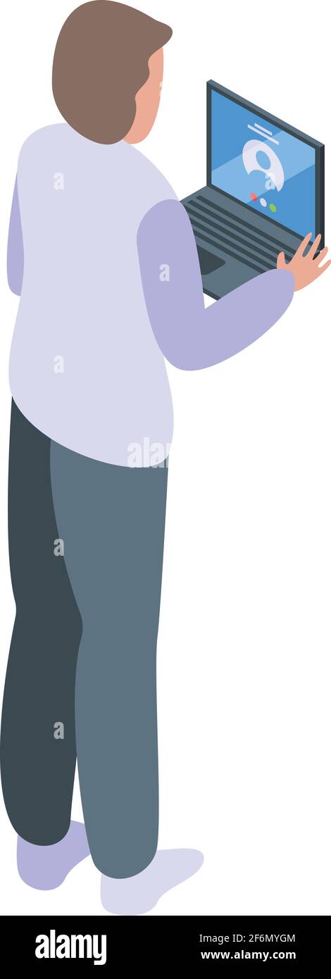 Computer interaction icon. Isometric of Computer interaction vector ...