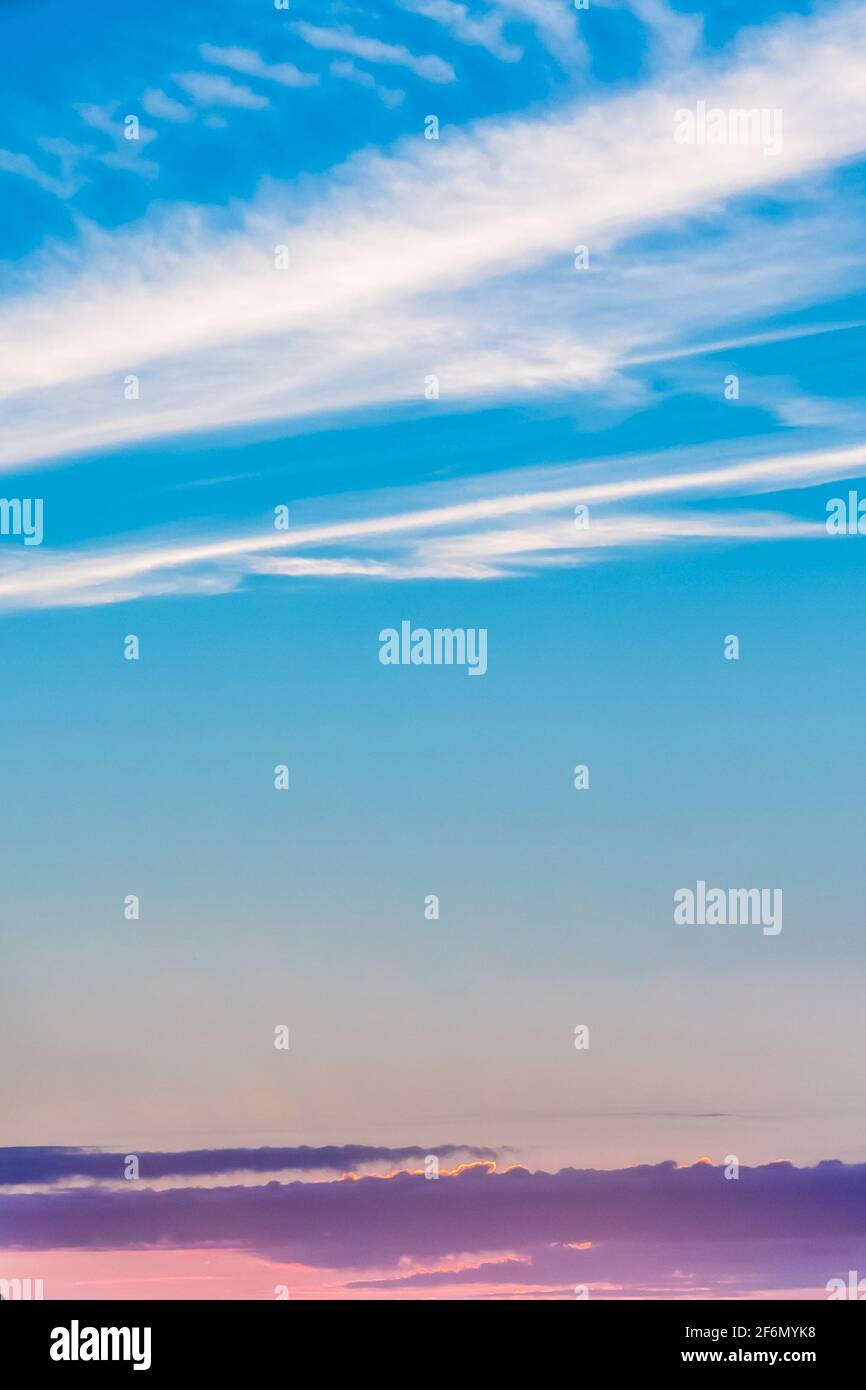 Landscape of morning blue sky with clouds background before dawn Stock ...