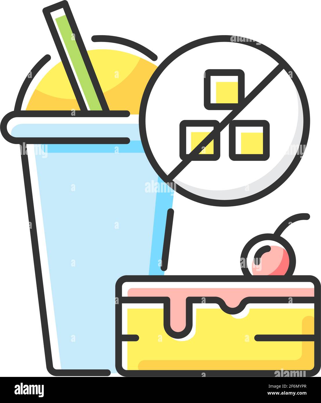 No added sugar RGB color icon Stock Vector Image & Art - Alamy