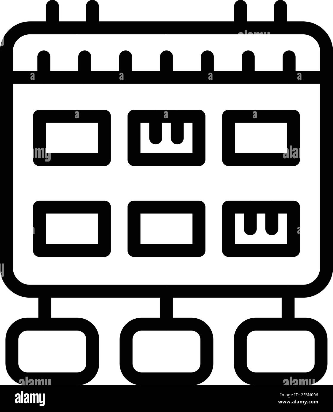 Calendar task schedule icon. Outline Calendar task schedule vector icon ...