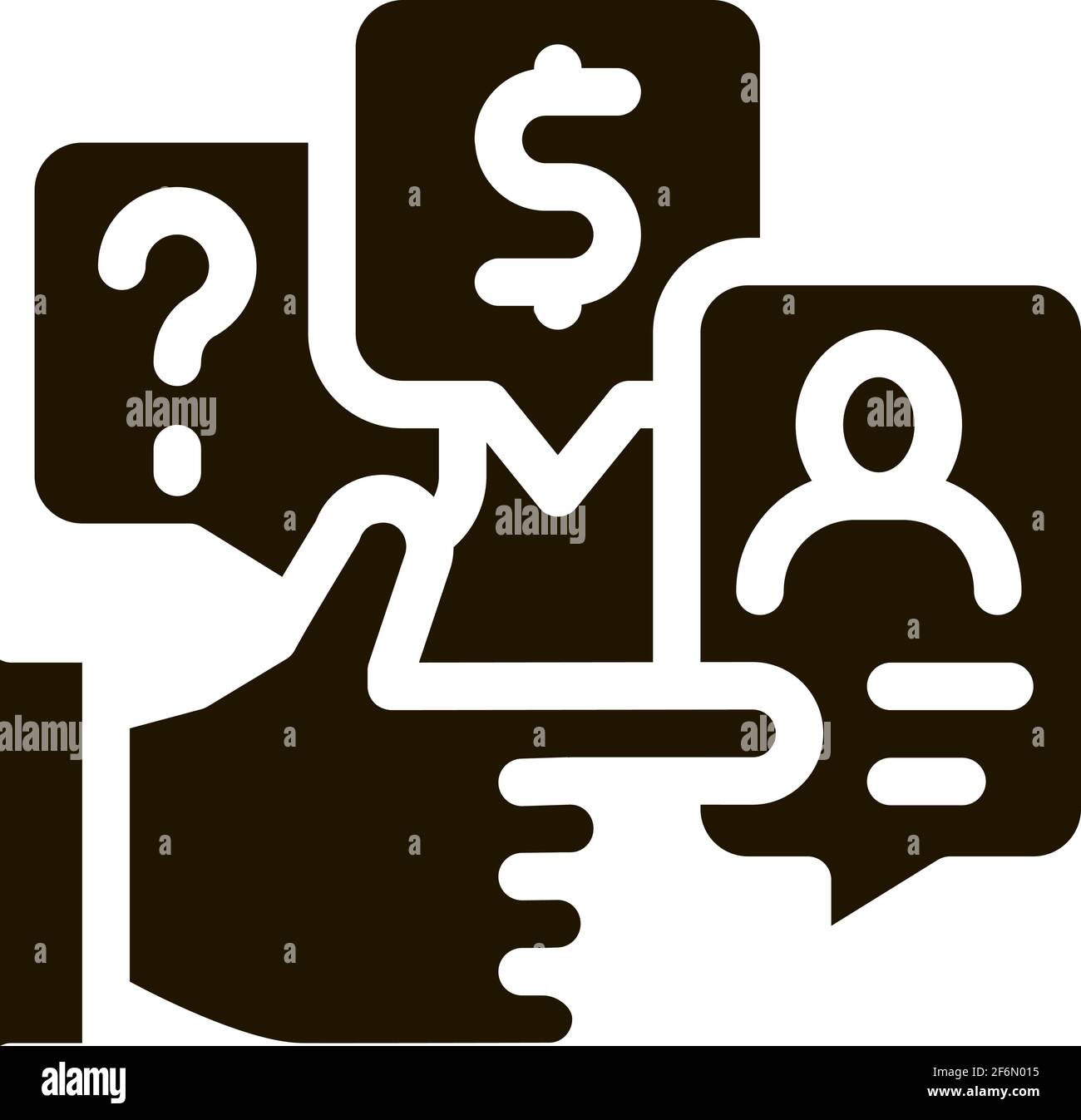 hand gesturing on human profile icon Vector Glyph Illustration Stock ...