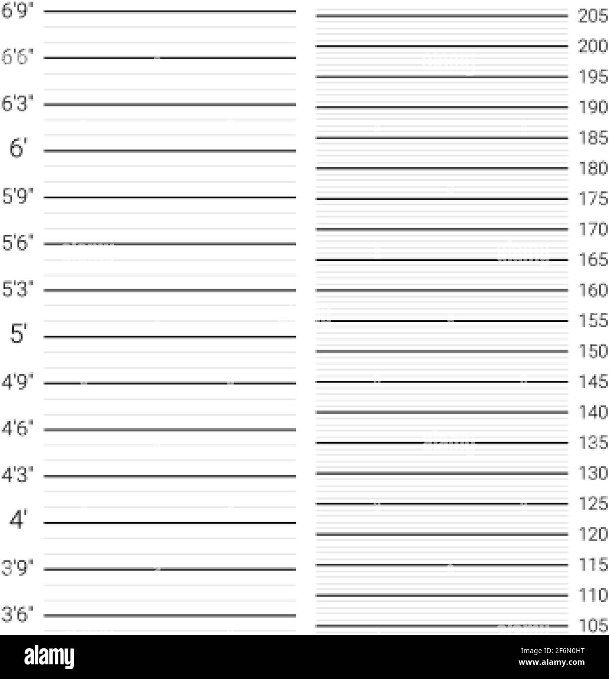Mugshot background. Police wall with height measuring scale Stock ...