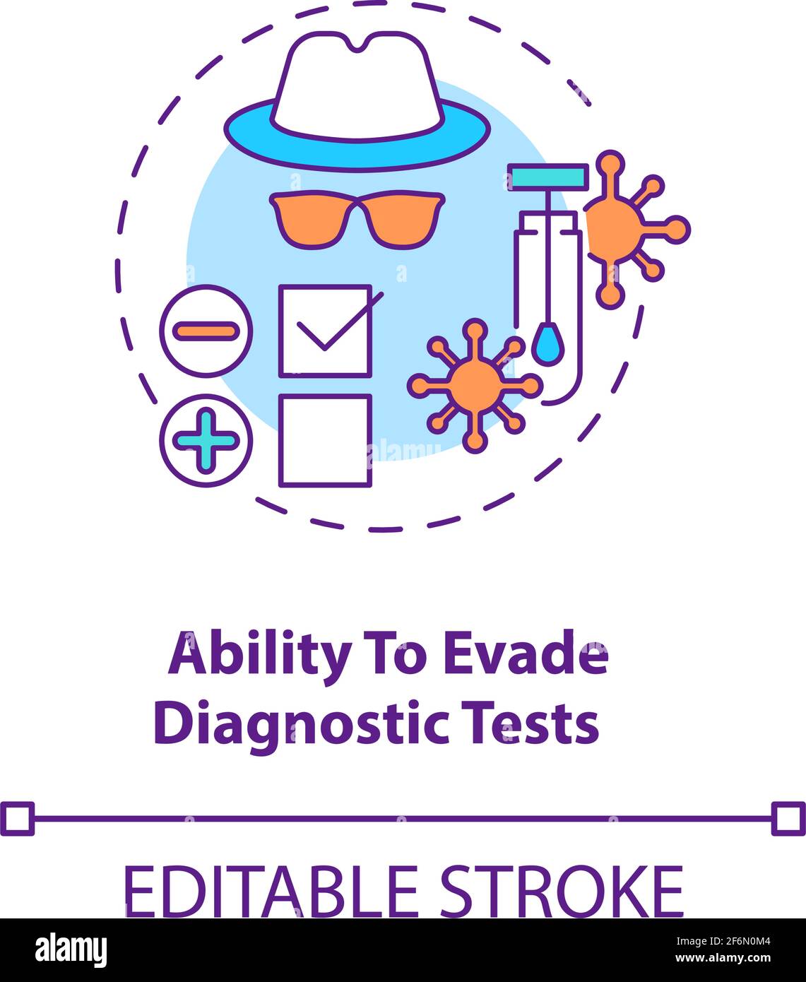 Ability to evade diagnostic tests concept icon Stock Vector Image & Art ...