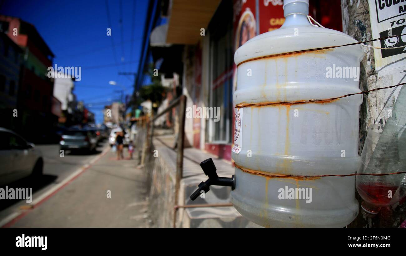 salvador, bahia / brazil - july 1, 2020: improvised system of hand ...