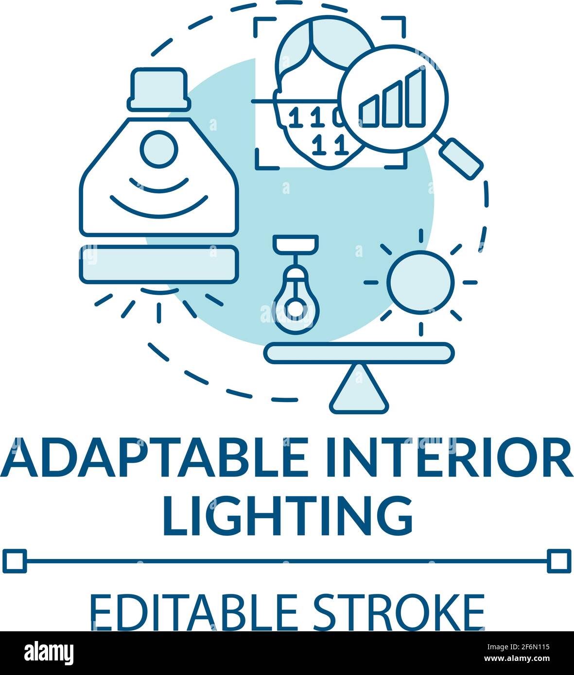Adaptable interior lighting concept icon Stock Vector Image & Art - Alamy