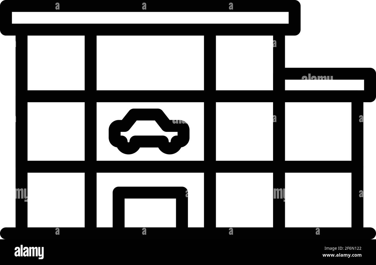 Car showroom icon. Outline Car showroom vector icon for web design ...