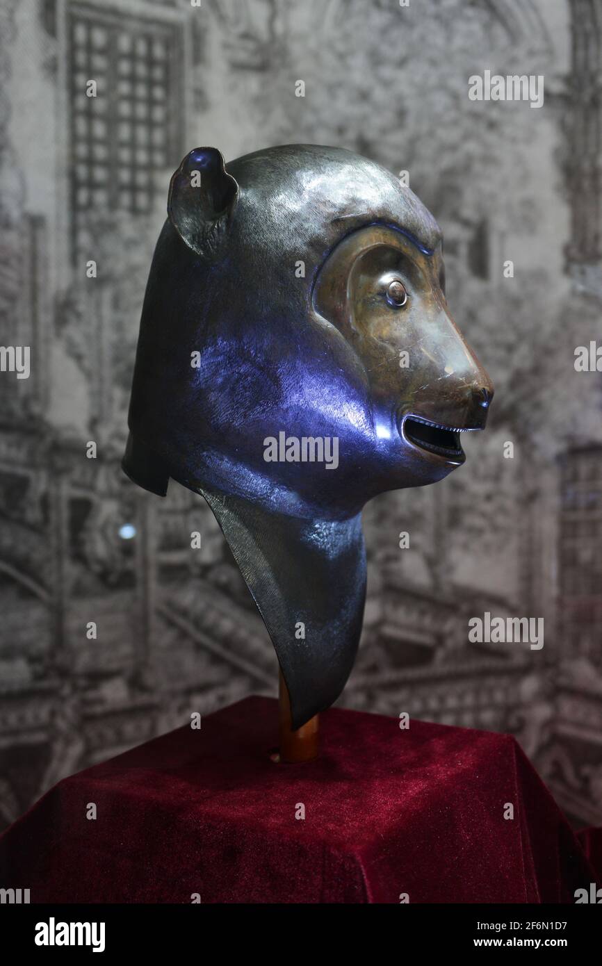 NANJING, CHINA - SEPTEMBER 8, 2017 - A monkey head, one of the 12 ...