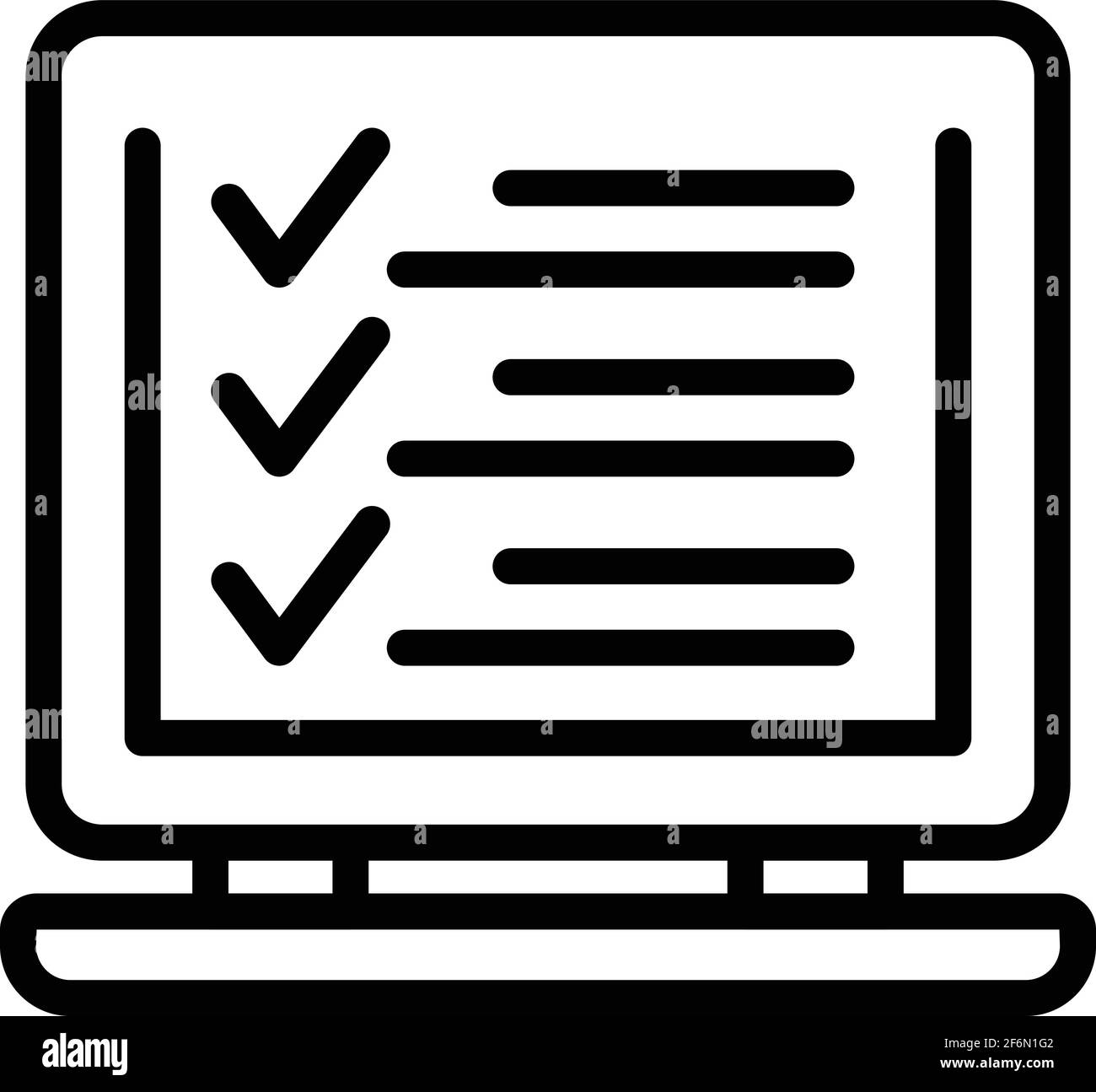 Laptop task schedule icon. Outline Laptop task schedule vector icon for ...