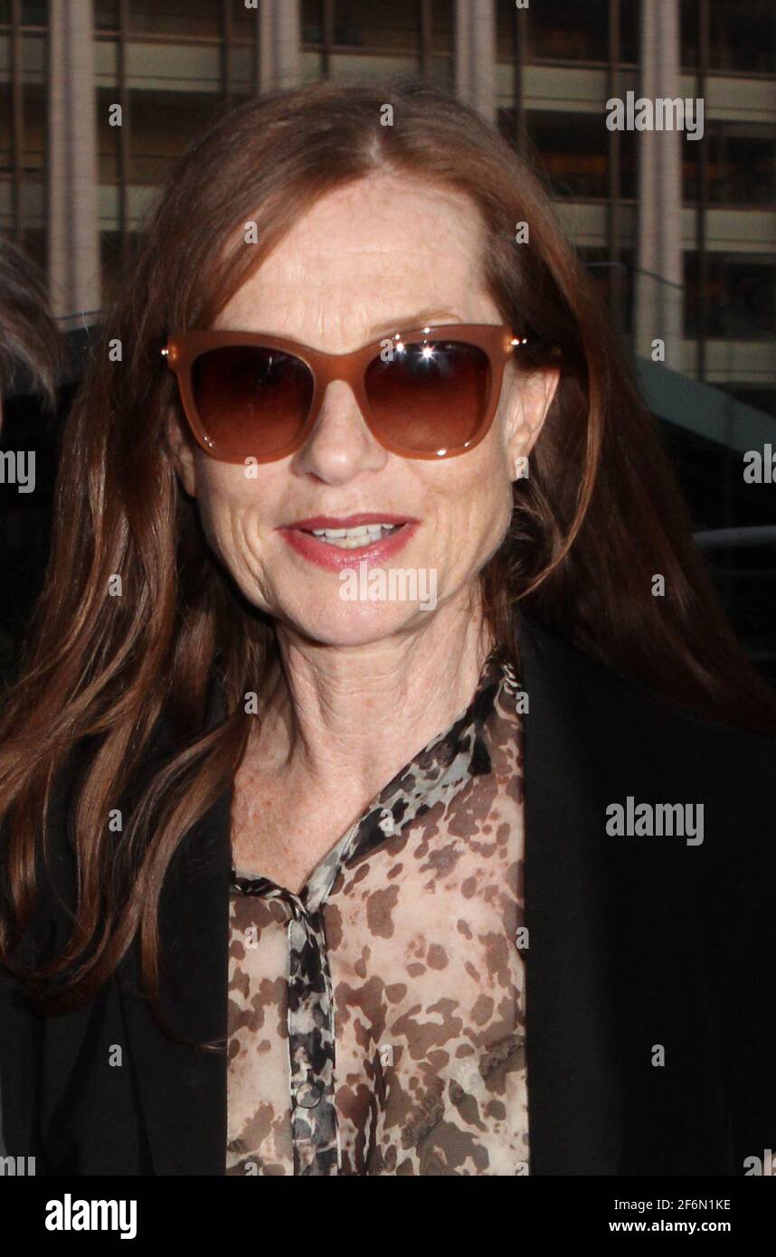 French actress Isabelle Huppert arriving at Film Society of Lincoln ...