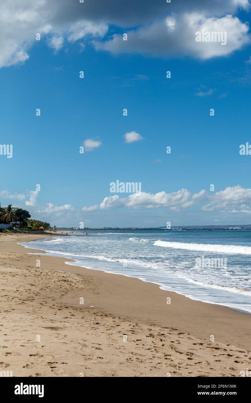 Batu Belig beach (Pantai Batu Belig), Badung, Bali, Indonesia. Grey ...