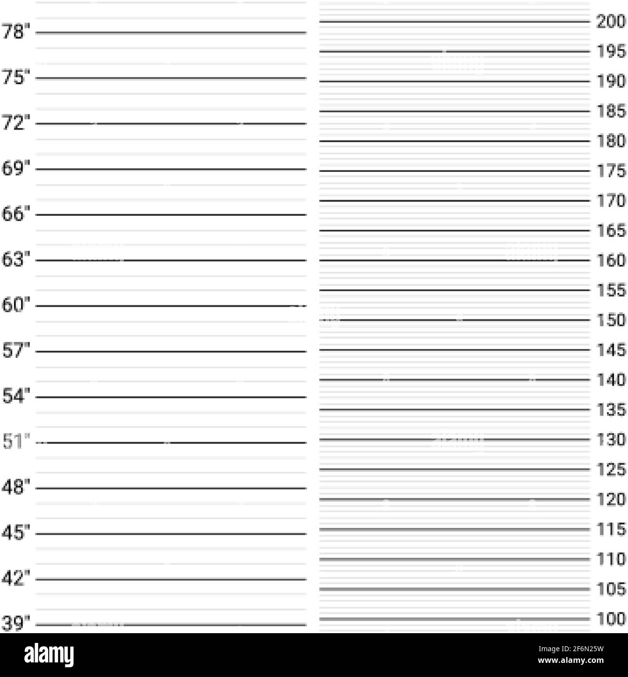 Mugshot height chart Cut Out Stock Images & Pictures - Alamy