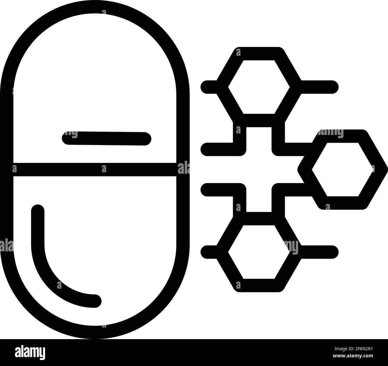 Vitamin compound icon. Outline vitamin compound vector icon for web ...