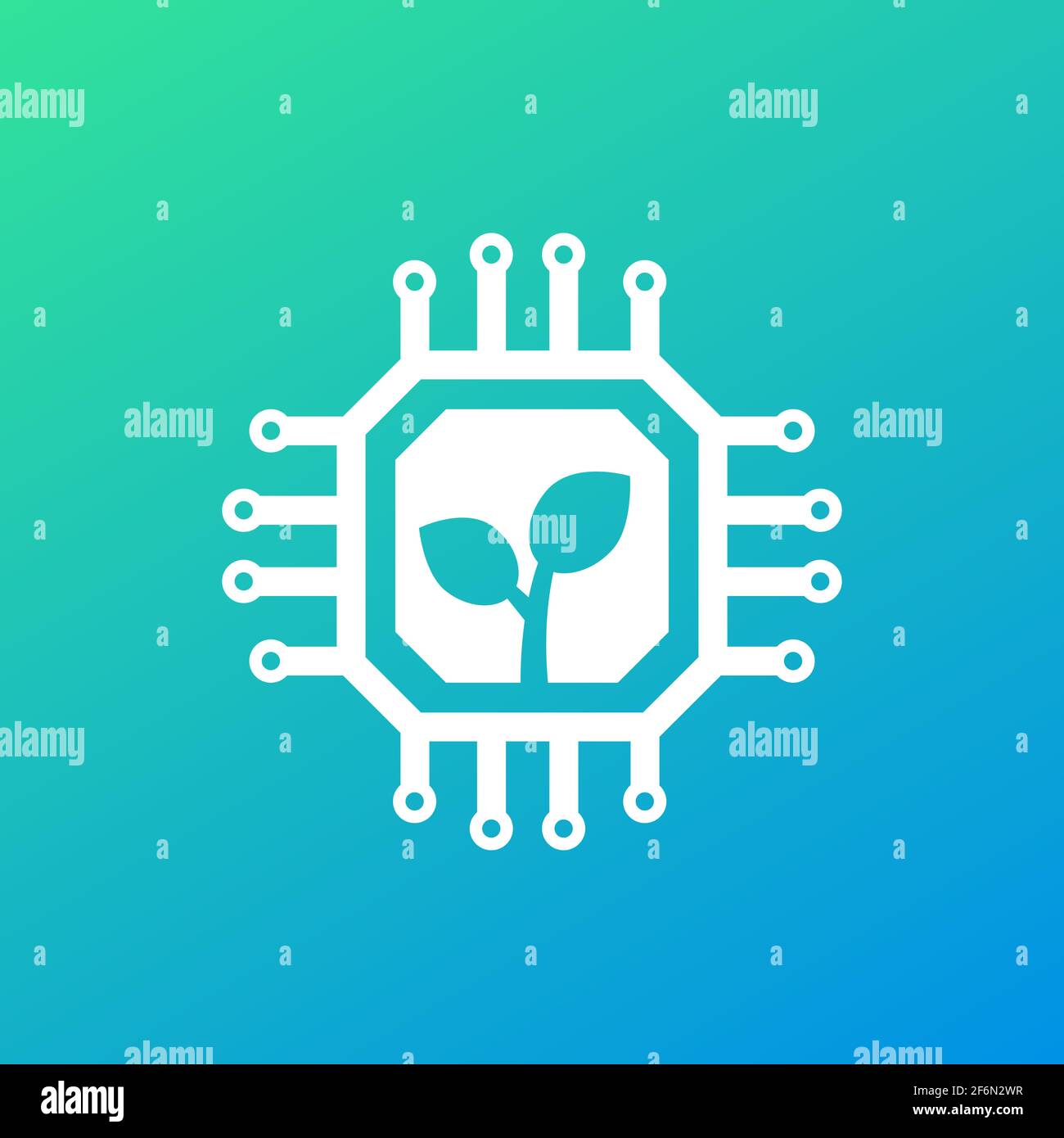 green technology icon with chipset Stock Vector Image & Art - Alamy