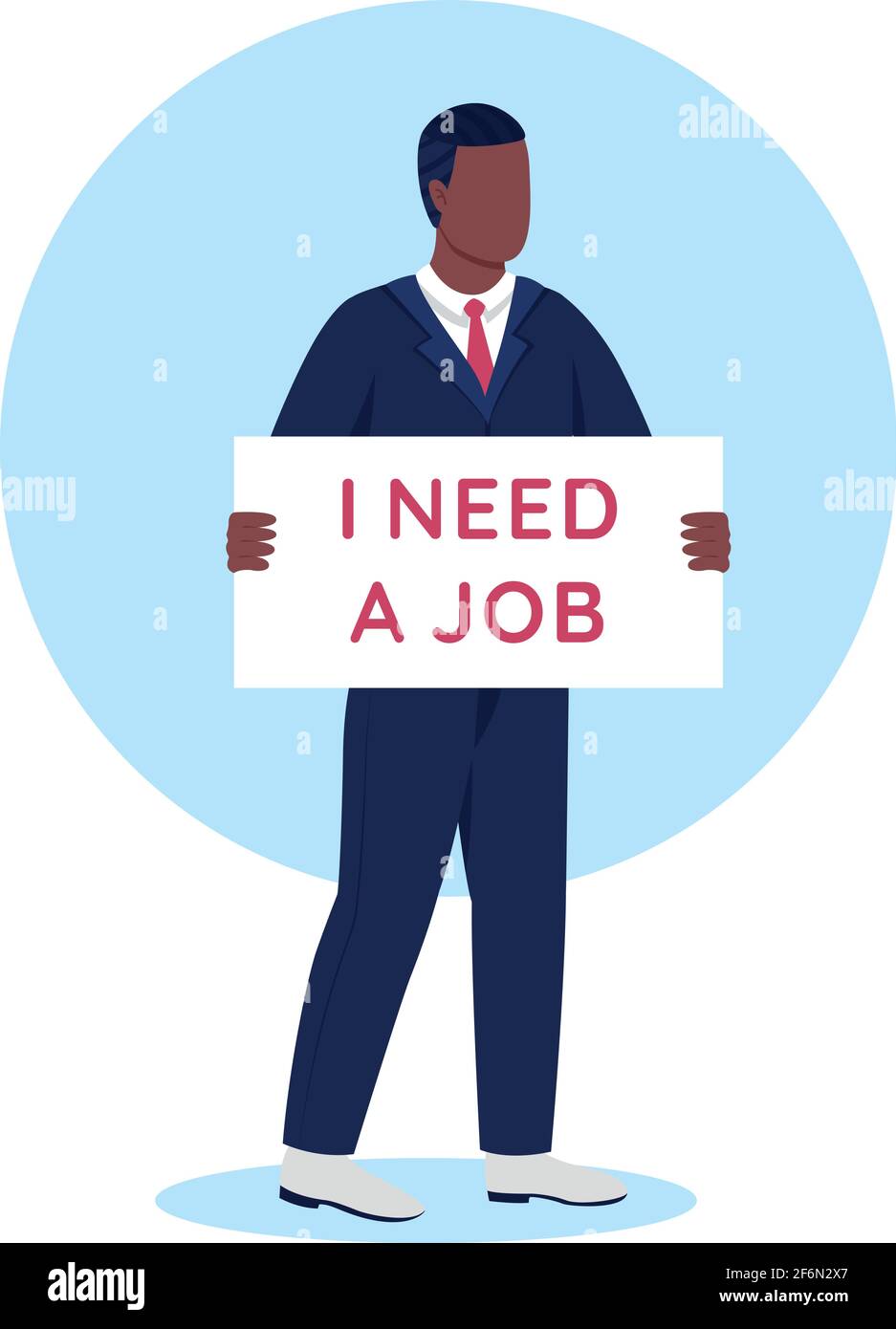 Problem with employment flat concept vector illustration Stock Vector ...