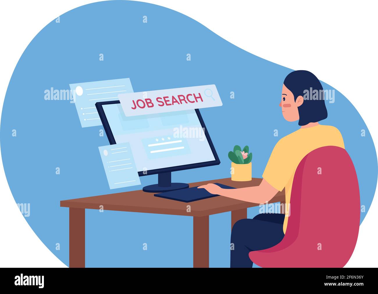 Online job hunting flat concept vector illustration Stock Vector Image ...