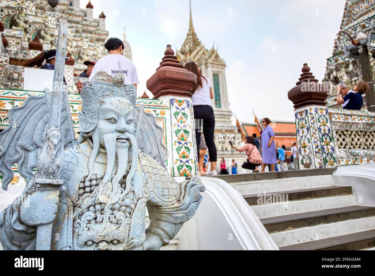 Inside the walls of Wat Arun Ratchawararam Ratchawora Mahavihara, the ...