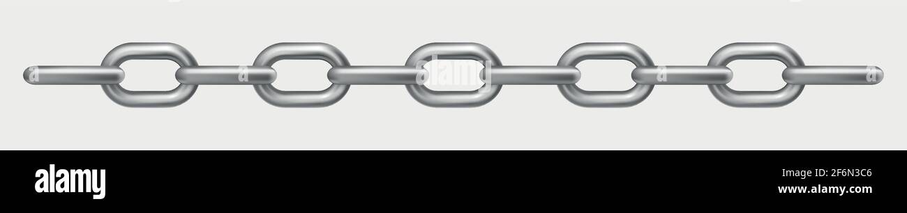 Metal silver chain on white panoramic background - Vector illustration ...