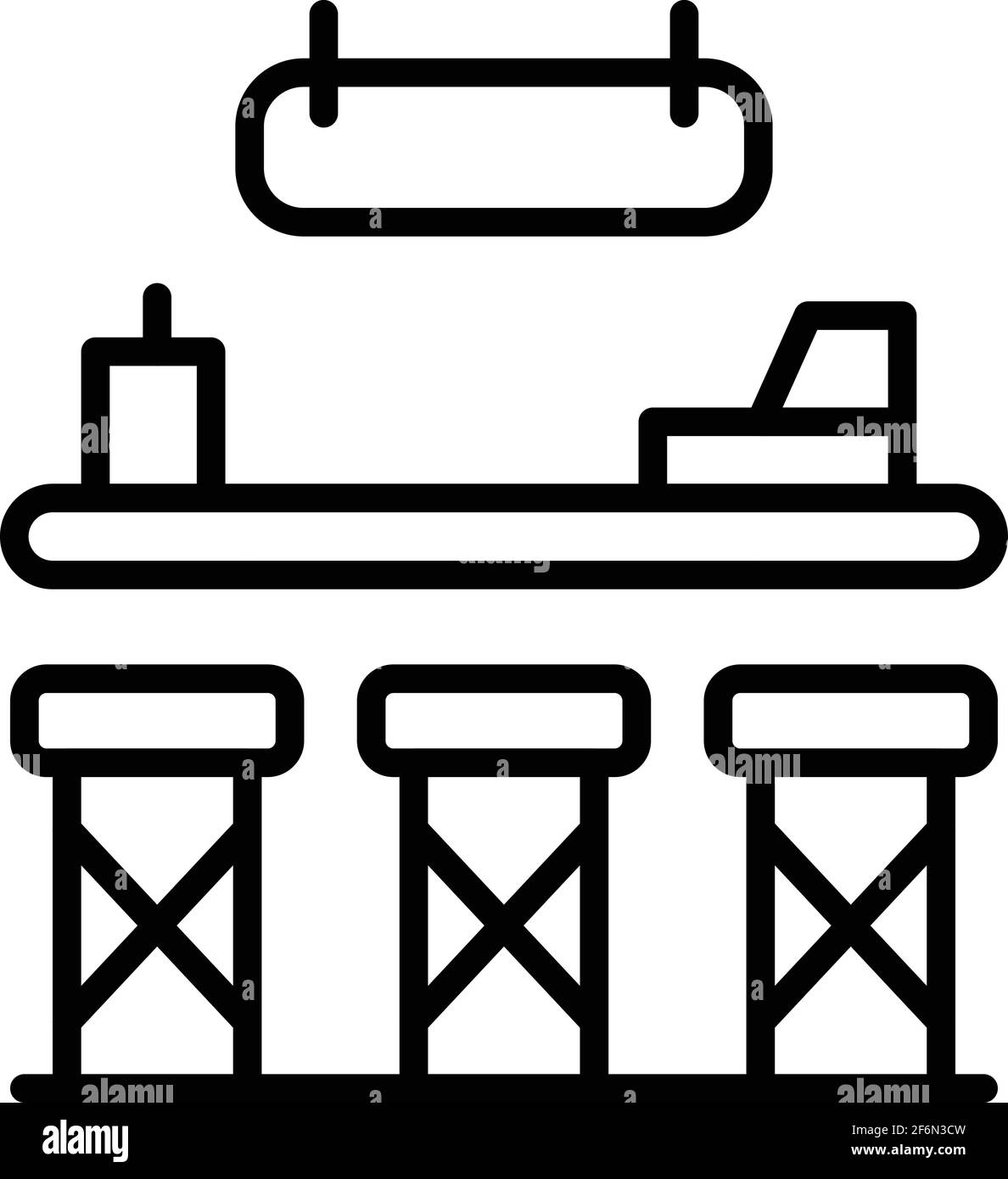 Pub counter icon. Outline Pub counter vector icon for web design ...