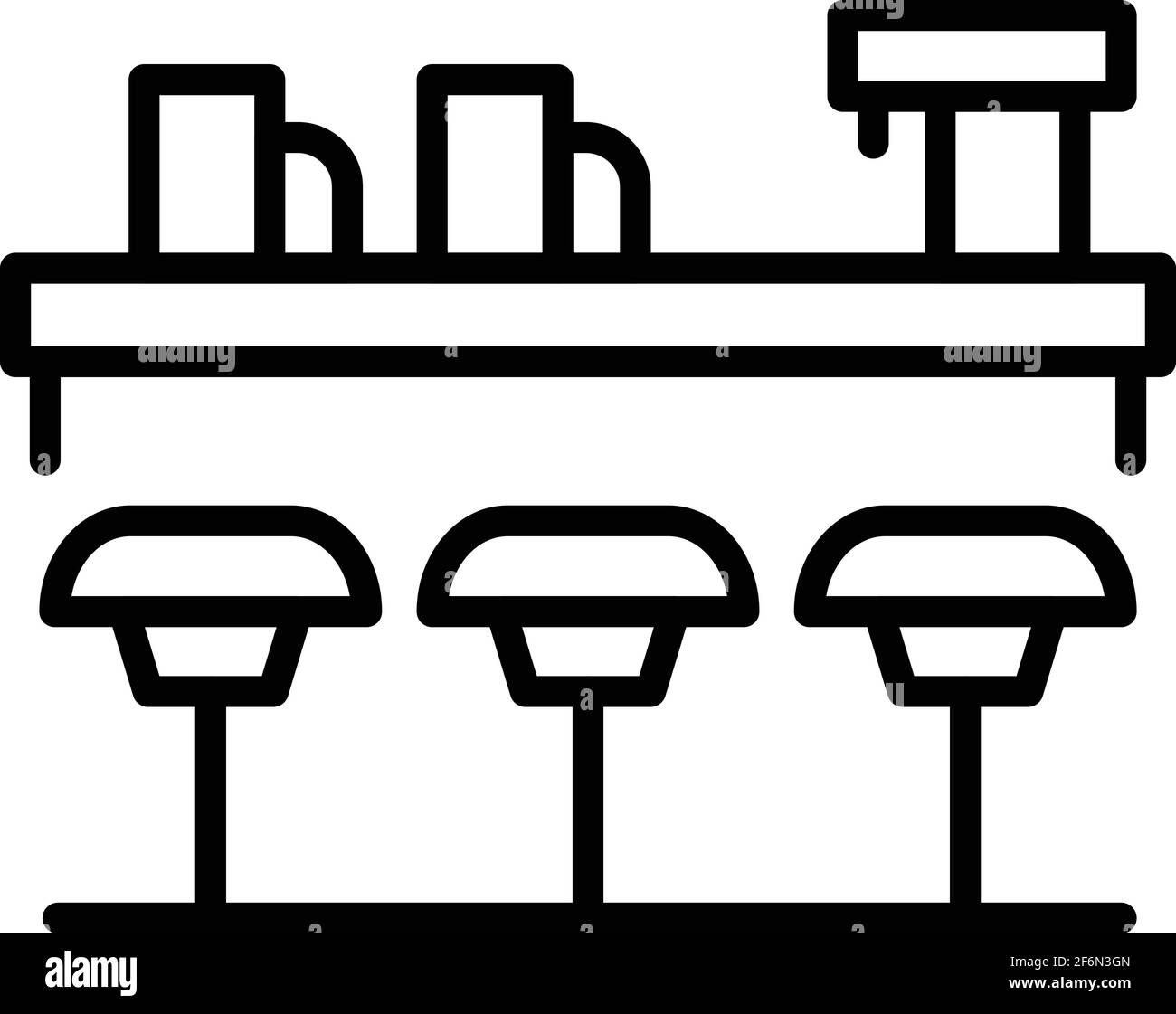 Cafe counter icon. Outline Cafe counter vector icon for web design ...