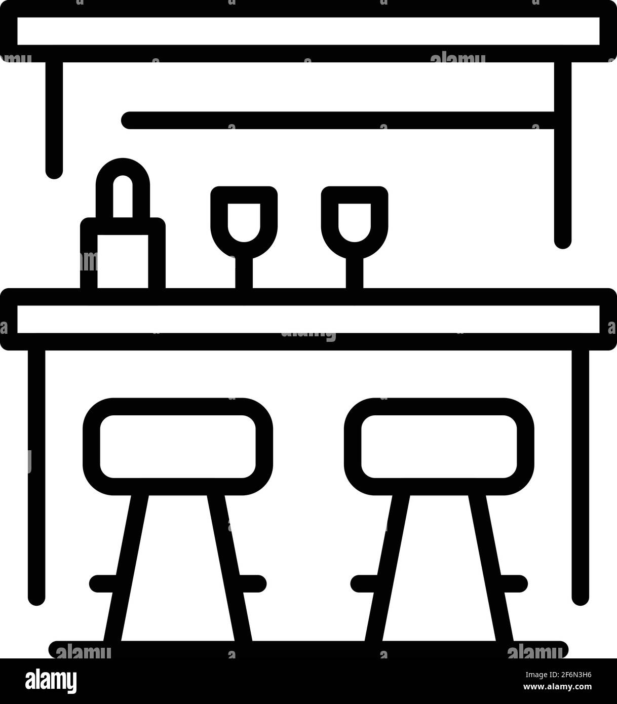 Drinks counter icon. Outline Drinks counter vector icon for web design ...