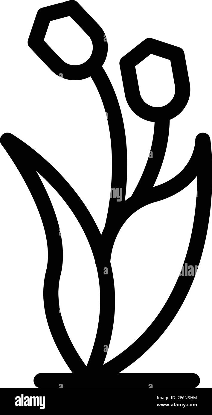 Farm flower plant icon. Outline Farm flower plant vector icon for web ...