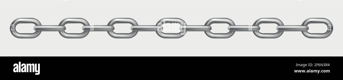 Metal silver chain on white panoramic background - Vector illustration ...