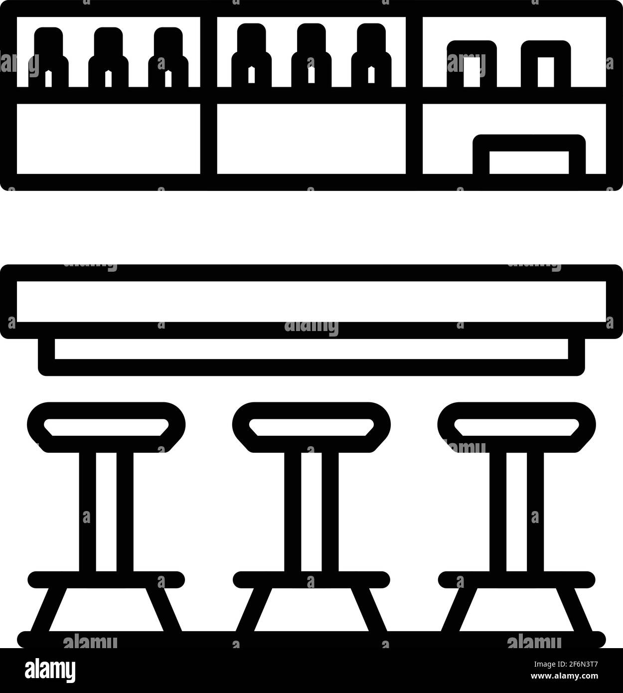 Bar counter room icon. Outline Bar counter room vector icon for web ...