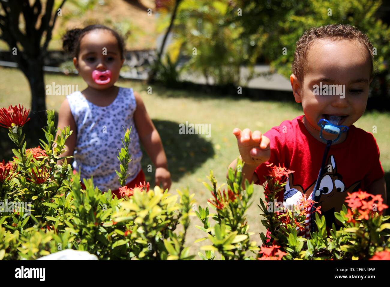 salvador, bahia / brazil - june5, 2019: children are seen with ...