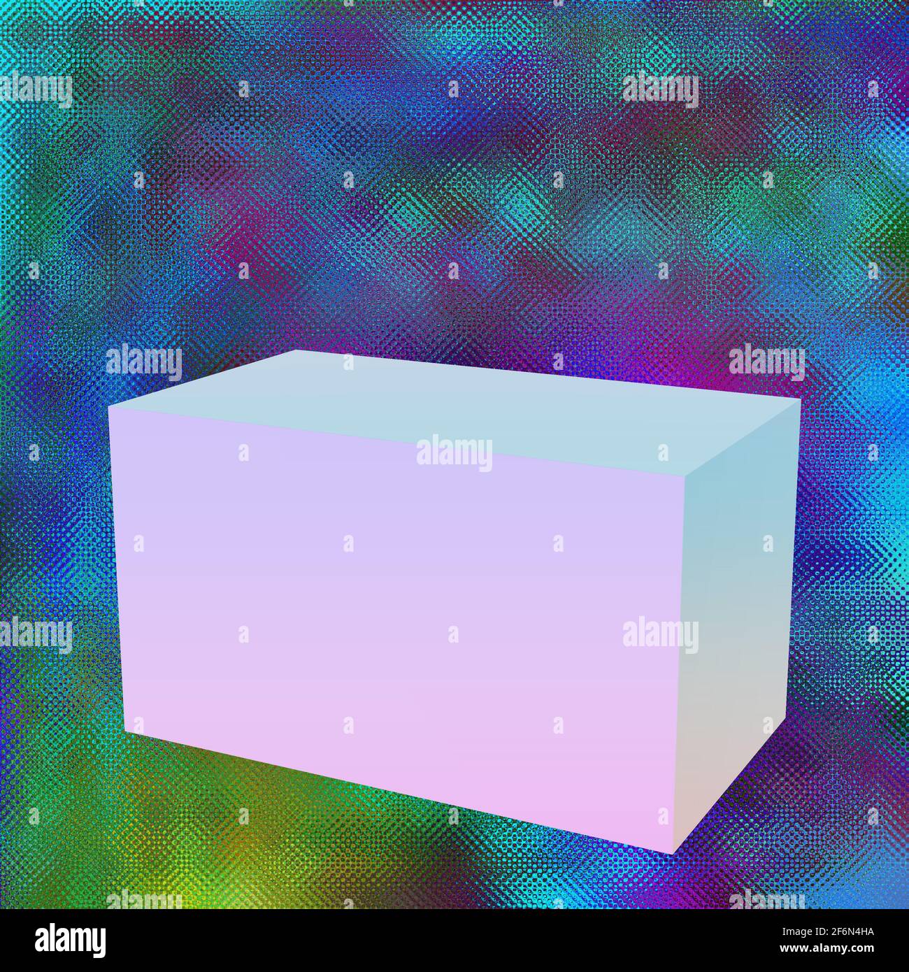 An abstract iridescent 3d cube shape background image Stock Photo - Alamy