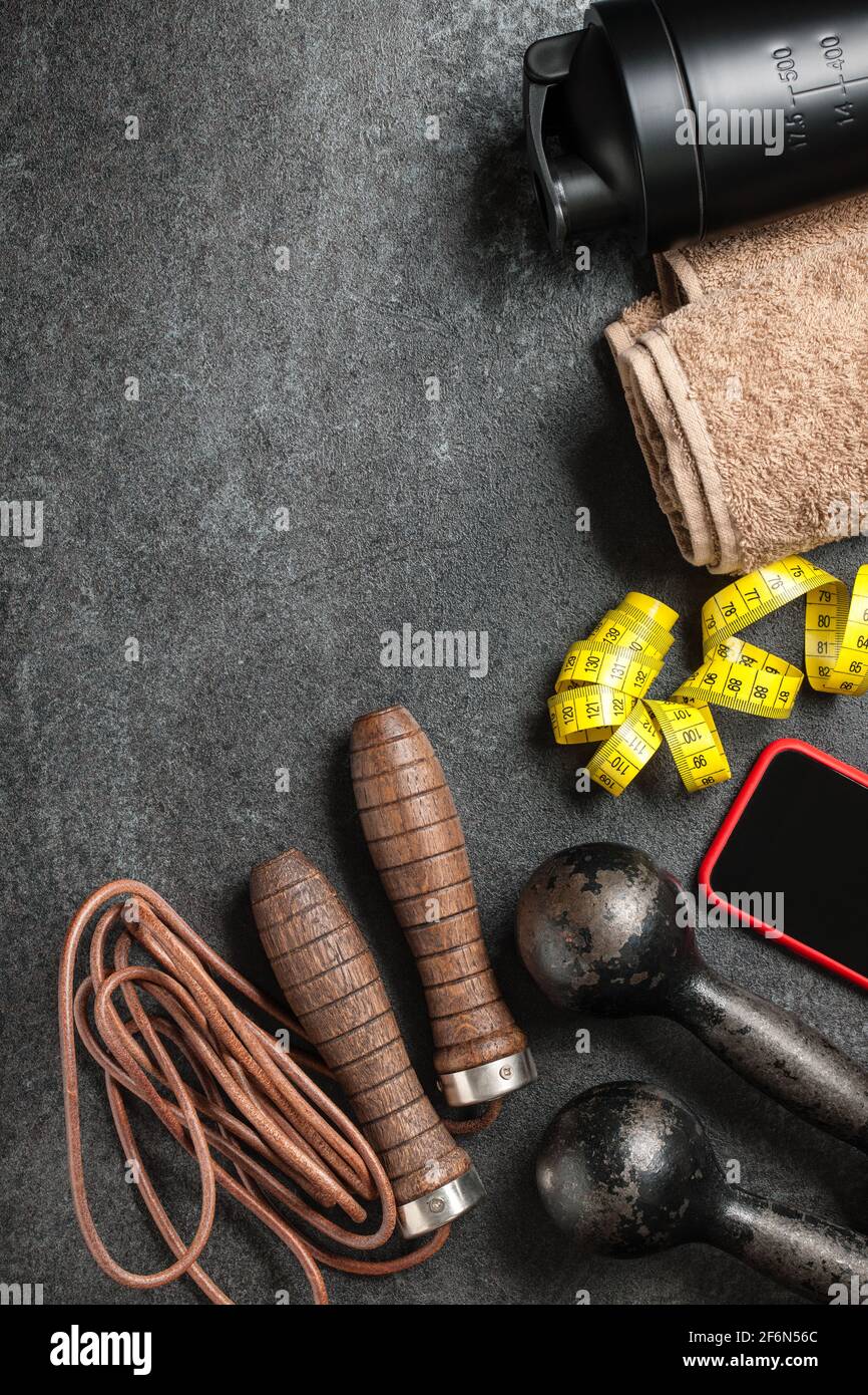 Fitness and athletic training concept background Stock Photo - Alamy