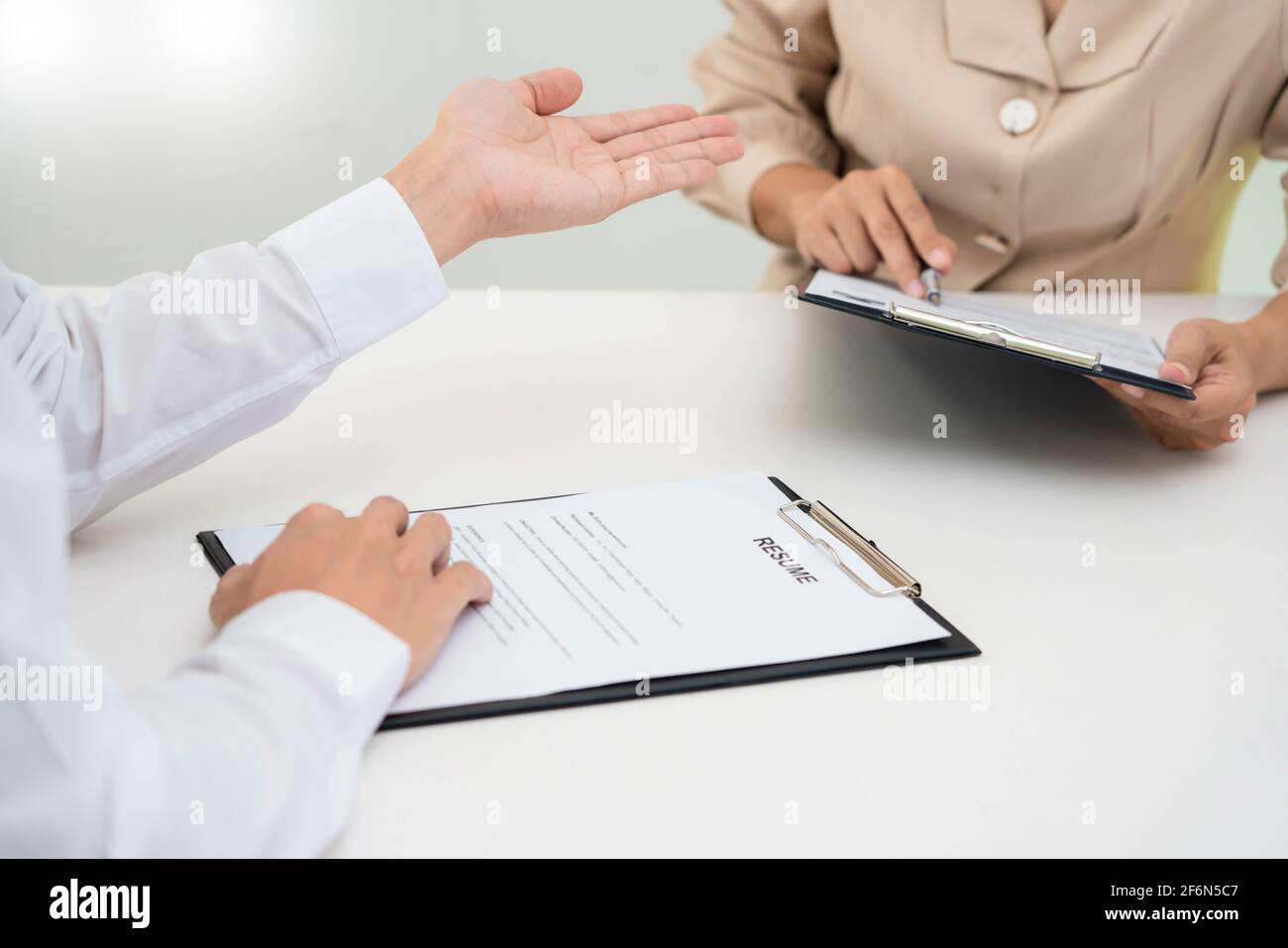 Interview the job and hiring, businessman candidate at job interview ...