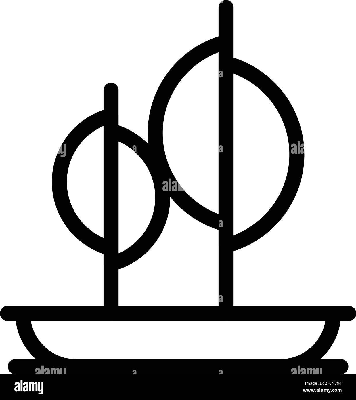 Flower soil pot icon. Outline Flower soil pot vector icon for web ...