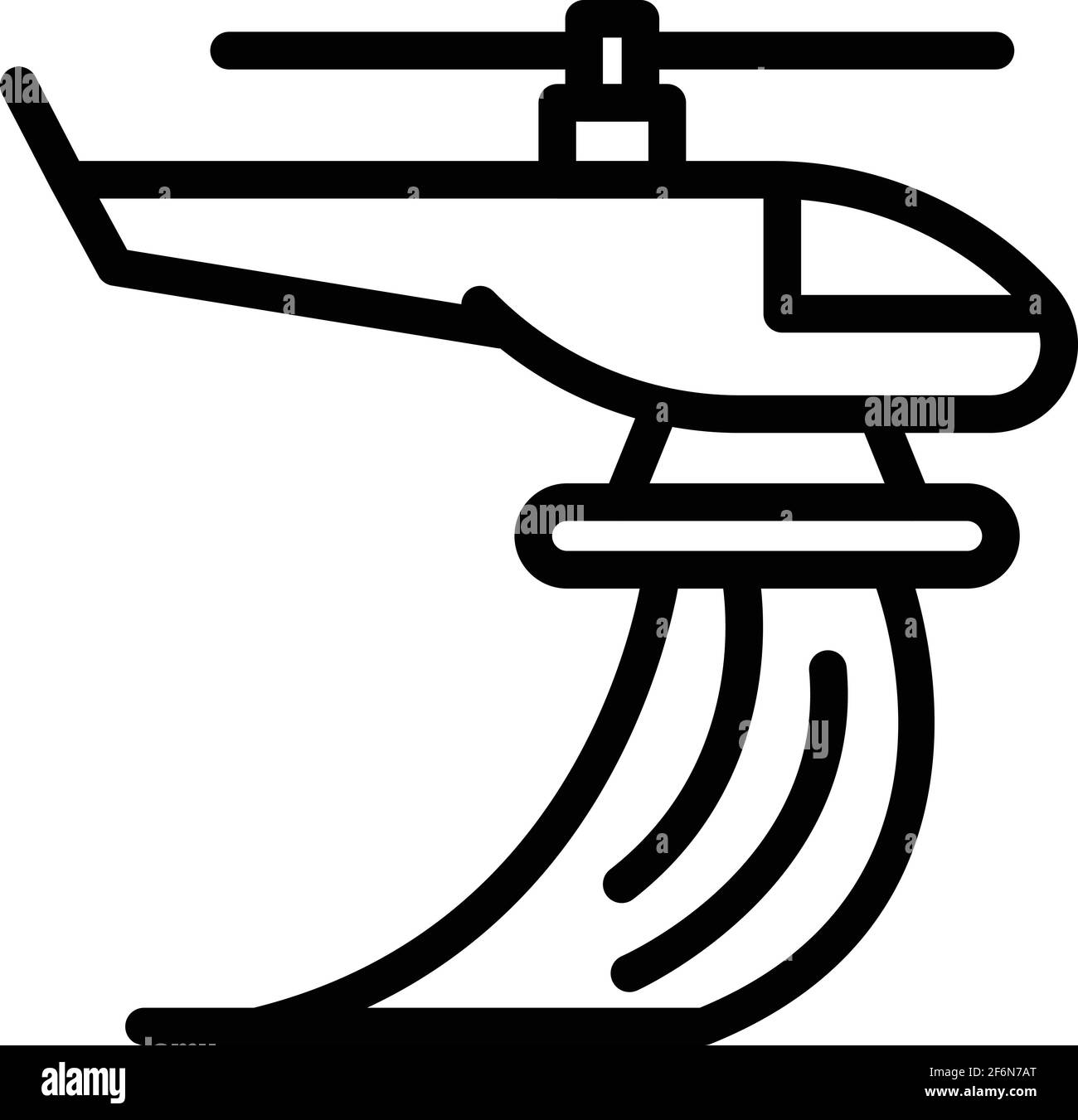 Helicopter firefighter icon. Outline helicopter firefighter vector icon ...