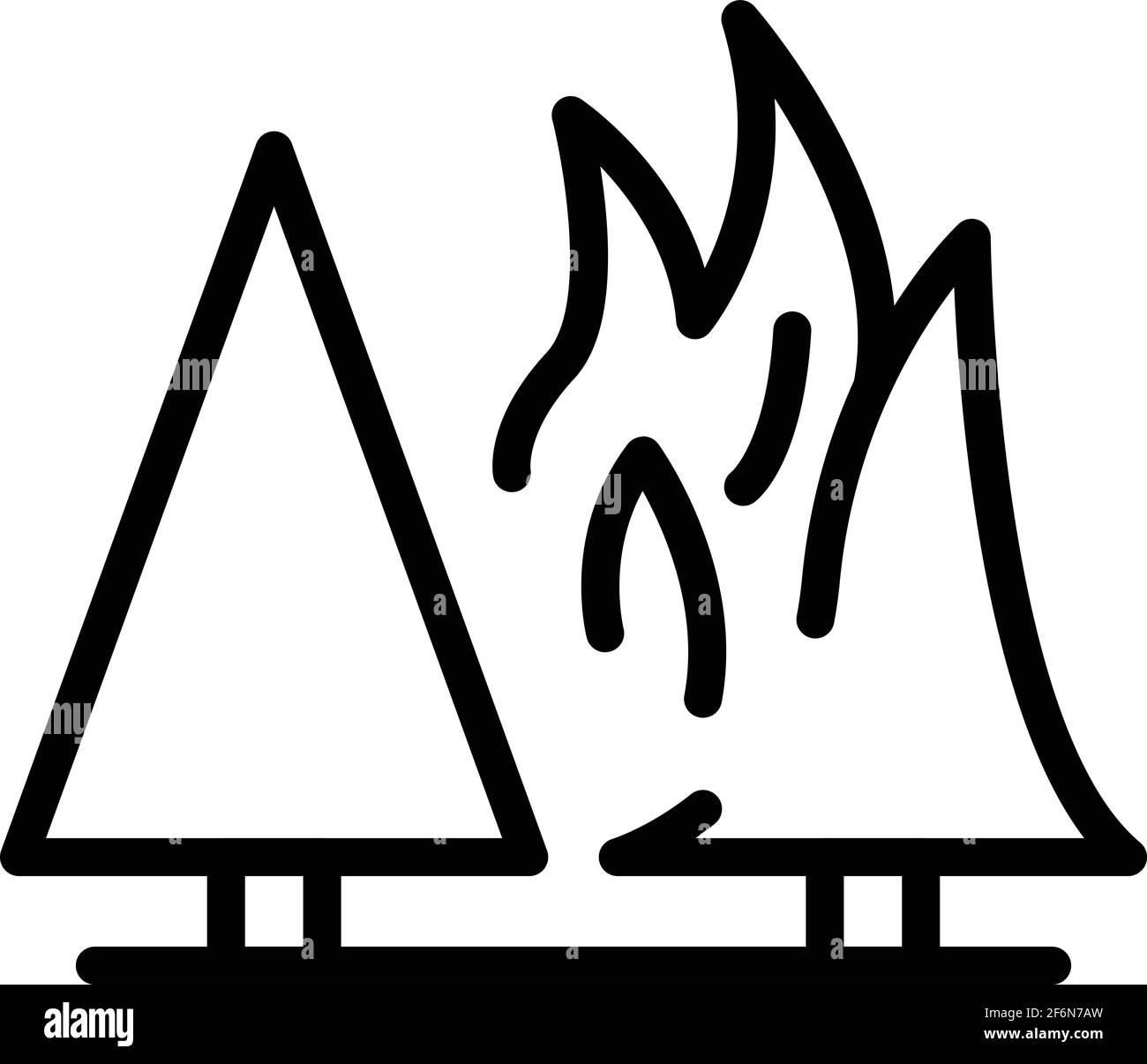 Danger fire forest icon. Outline Danger fire forest vector icon for web ...