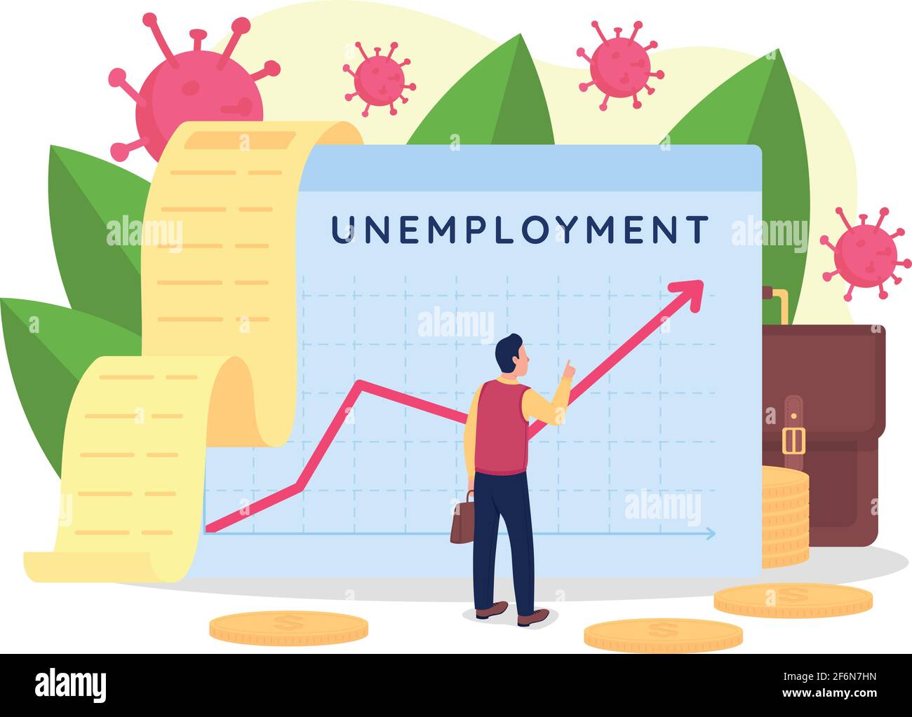 Rising unemployment rate flat concept vector illustration Stock Vector ... Rising unemployment rate flat concept vector illustration Stock Vector ...