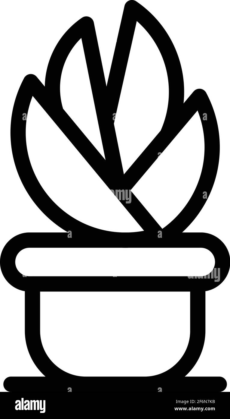 Succulent plant pot icon. Outline Succulent plant pot vector icon for ...