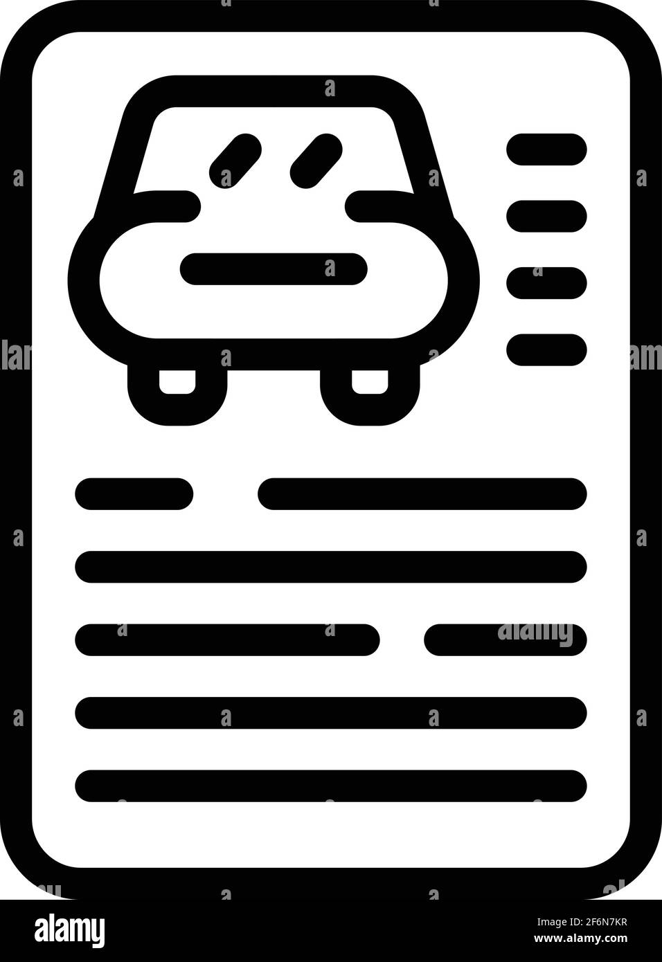 Car parking ticket icon. Outline car parking ticket vector icon for web ...